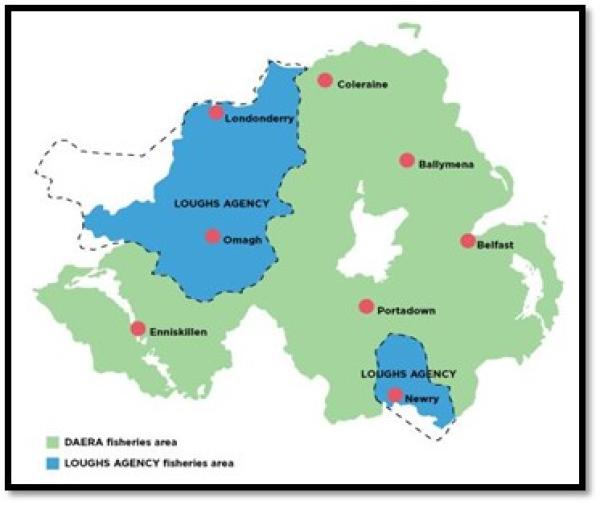 DAERA and Loughs Agency Angling Jurisdictions in Northern Ireland ...